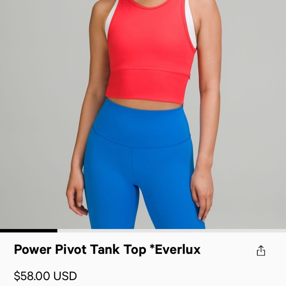 Lululemon Power Pivot Tank - Gem
